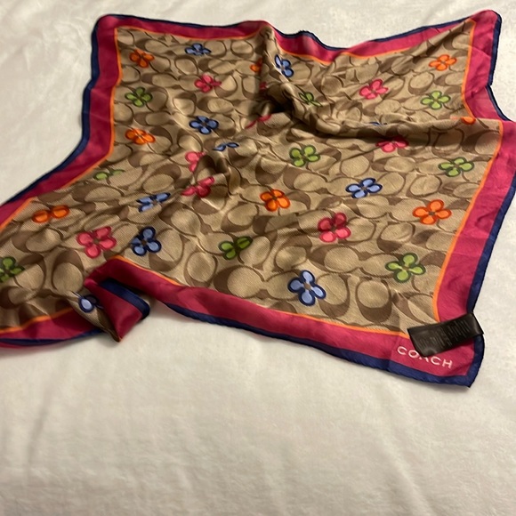Coach | Accessories | Coach Signature Silk Scarf 24x24 | Poshmark